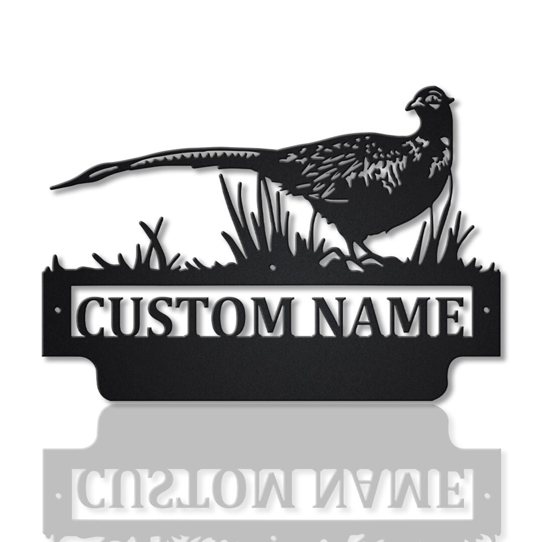 Pheasant Animal Metal Sign Art, Custom Pheasant Metal Wall Art ...