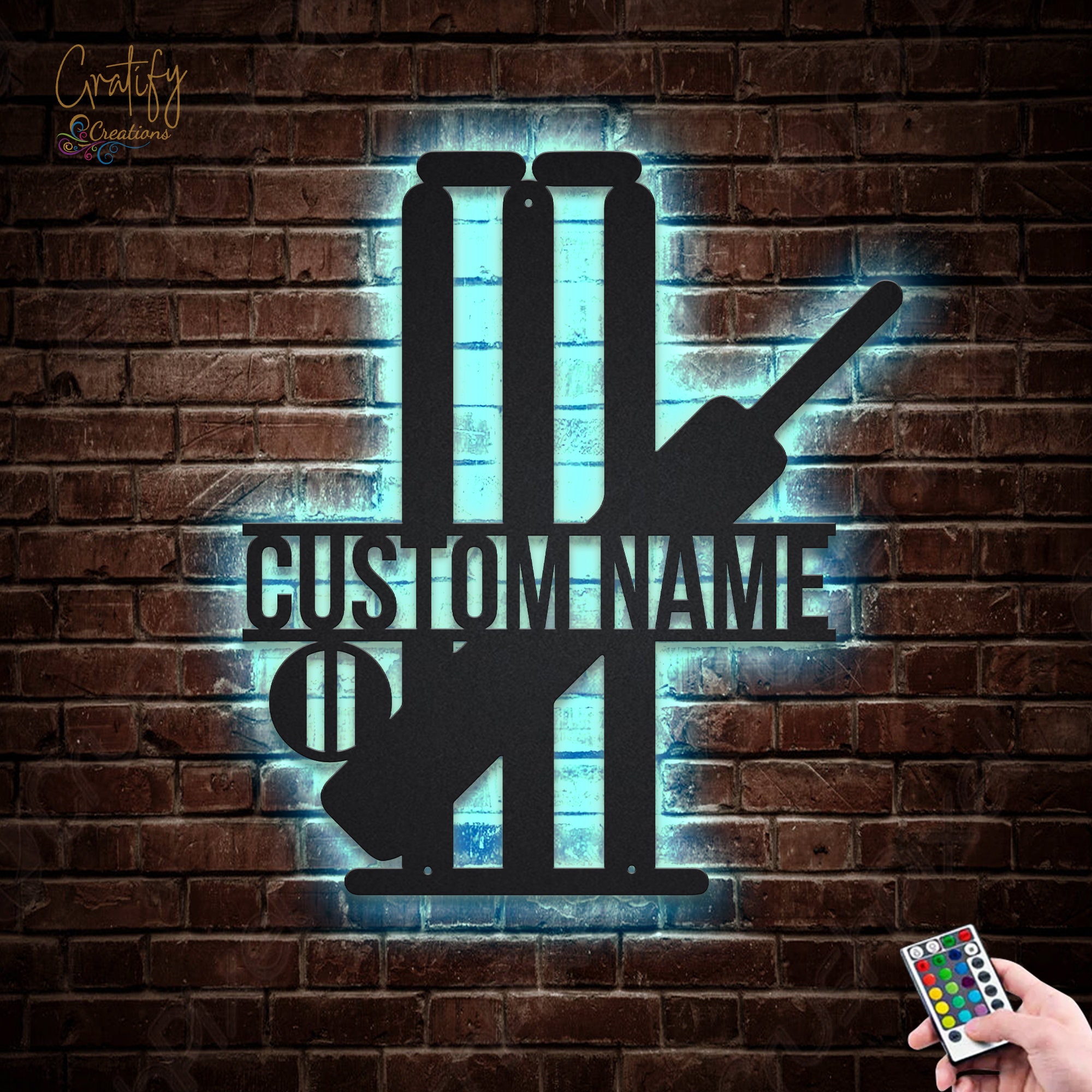 Cricket Stump Sport Metal Wall Art LED Lights V4, Custom Cricket Sport ...