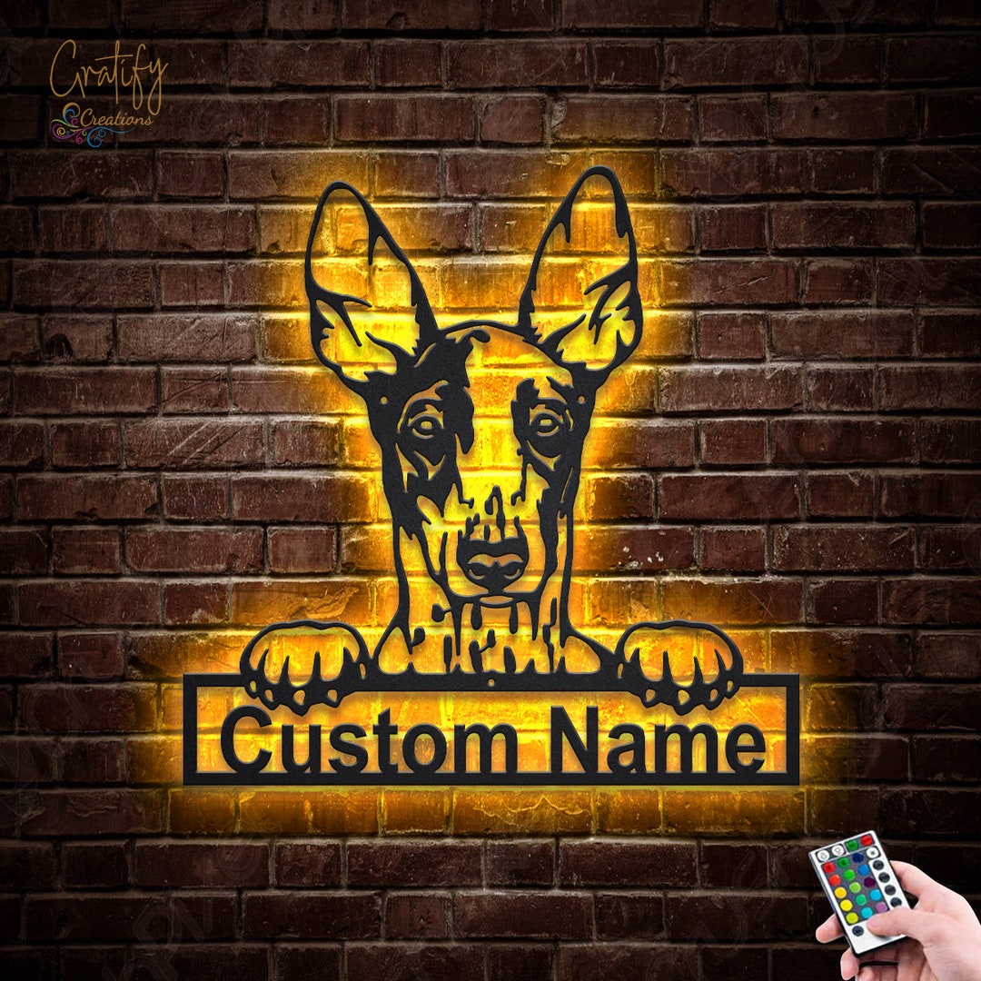 Ibizan Hound Dog Metal Sign LED Lights, Custom Ibizan Hound Dog Metal ...