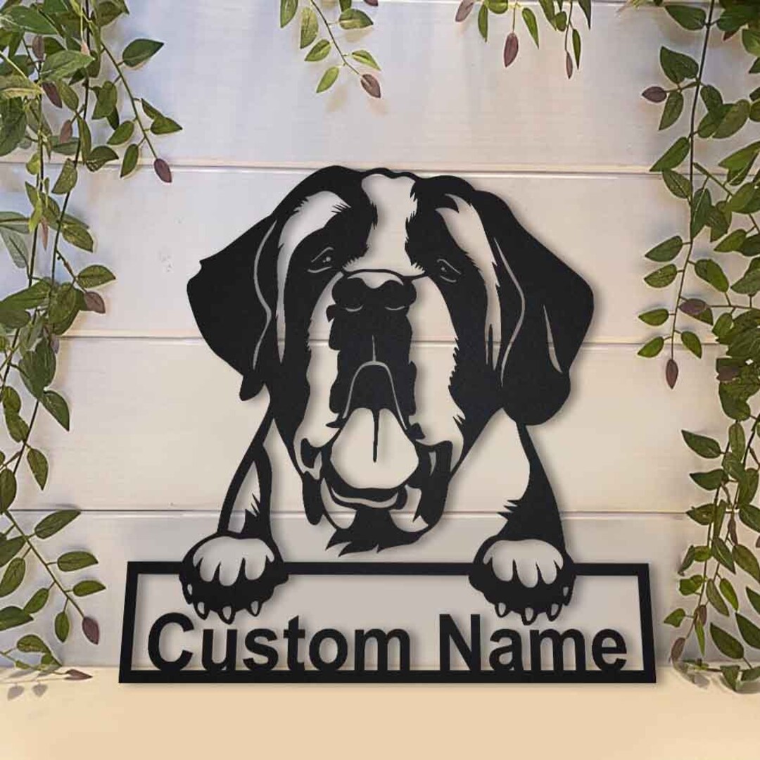 Custom St Bernard Dog Metal Sign Art, Personalized St Bernard Dog Metal ...