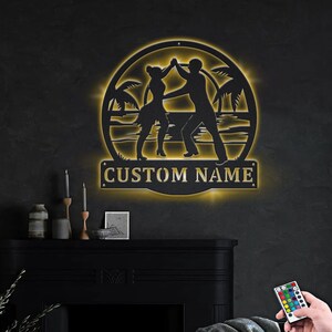 Personalized Bachata Dance Metal Sign With LED Lights | Custom Bachata ...