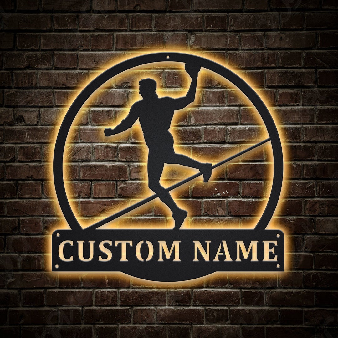 Personalized Handball Sport Metal Sign With LED Lights, Custom Handball ...