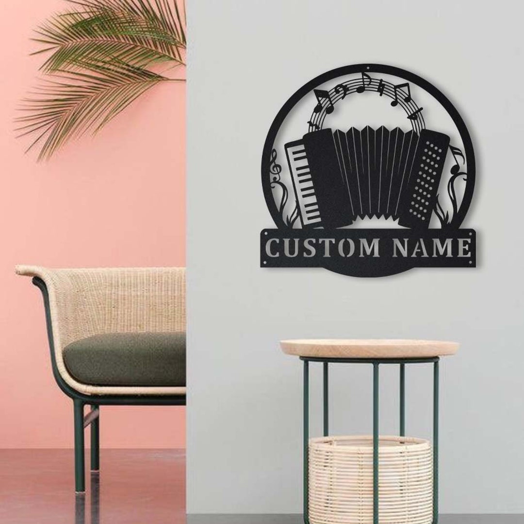 Accordion Metal Sign Art, Custom Accordion Metal Wall Art, Accordion ...