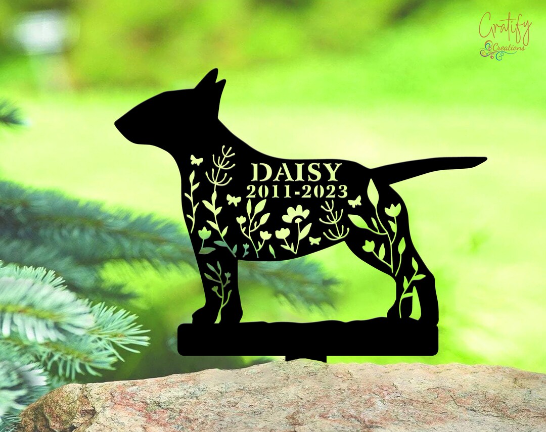 Miniature Bull Terriers Dog Sign Dog Memorial Stake, Metal Stake ...
