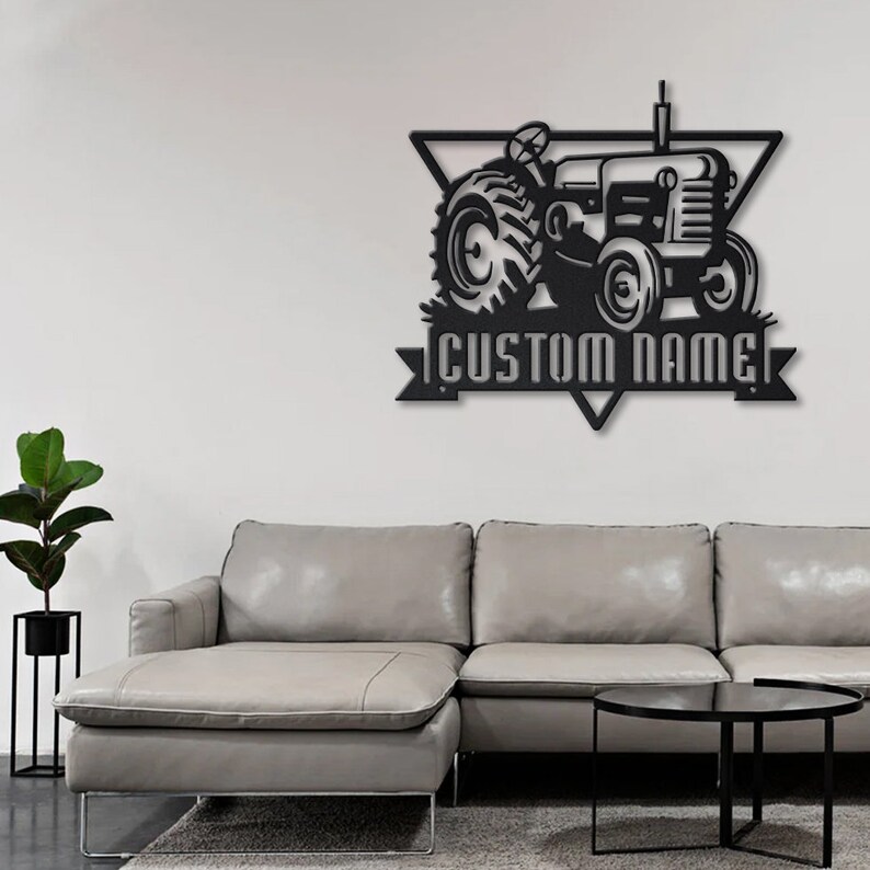 Tractors Metal Sign With LED Lights V6, Custom Tractors Farmer Metal ...