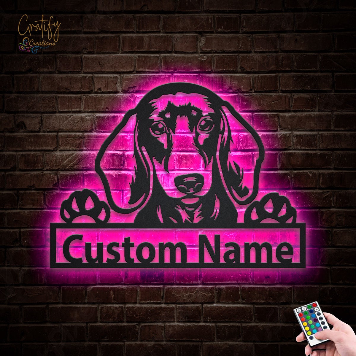 Dachshund Dog Metal Sign LED Lights Custom Dachshund Dog - Etsy