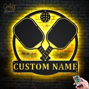 Pickleball Metal Wall Decoration, Powder Coated Metal Custom Pickleball ...
