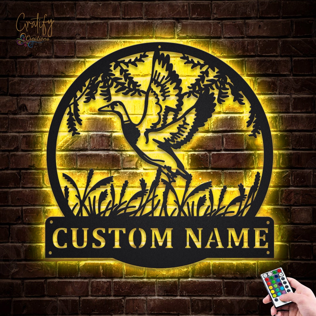 Flock of Birds Metal Sign LED Lights V4, Custom Flock of Birds Metal ...