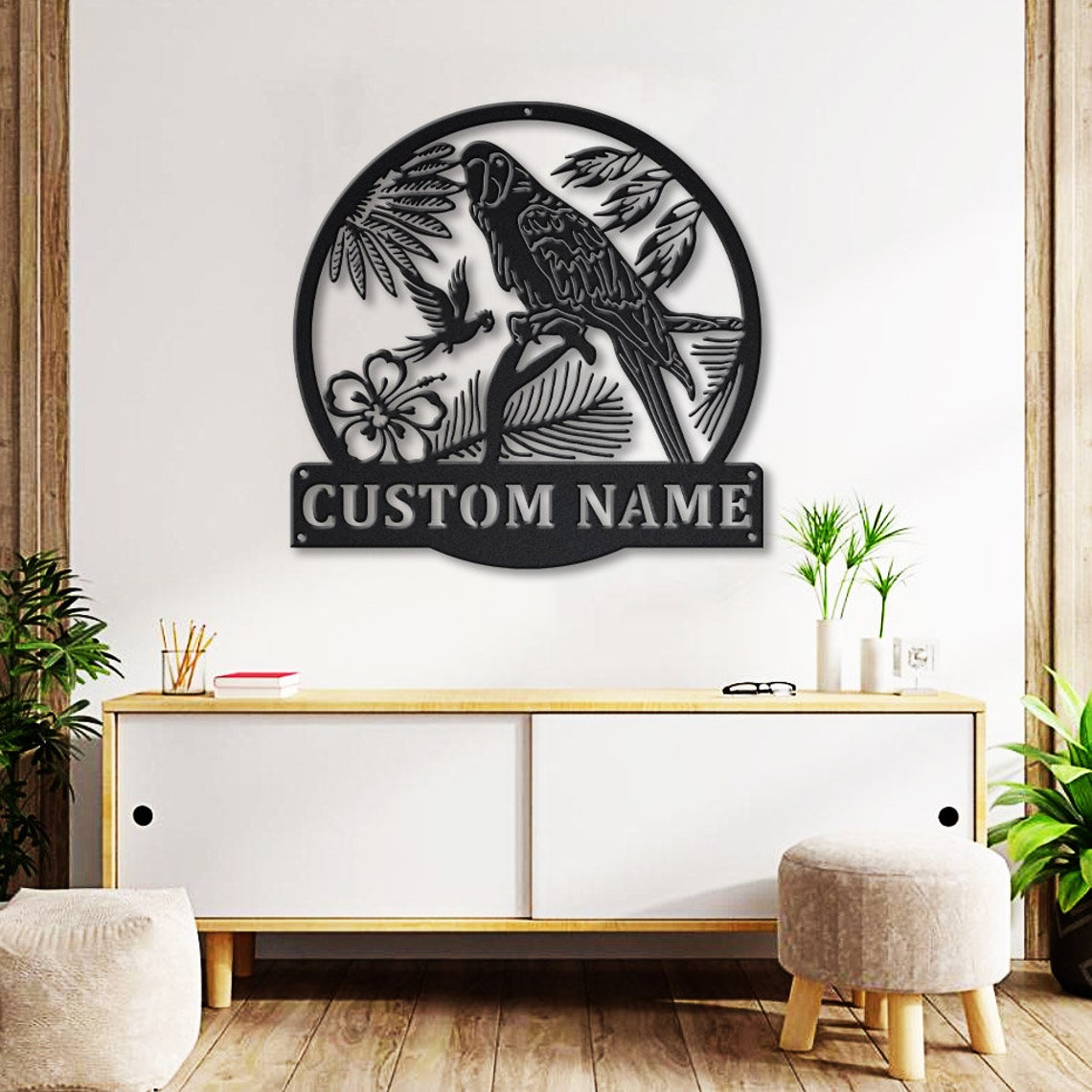 Macaw Bird Metal Sign LED Lights, Custom Macaw Bird Metal Sign, Macaw ...