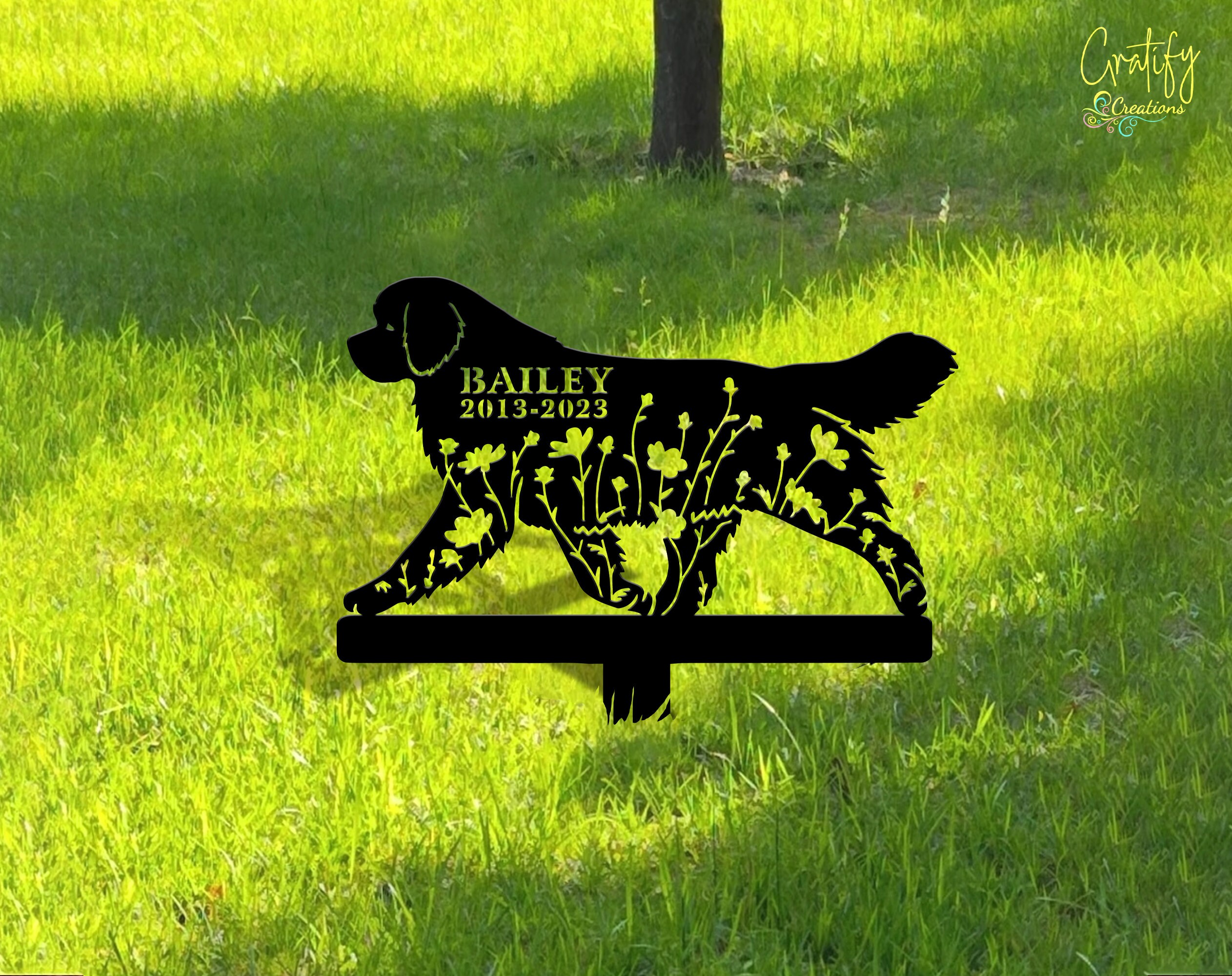 Newfoundlands Dog Sign, Custom Dog Memorial Stake, Metal Stake ...
