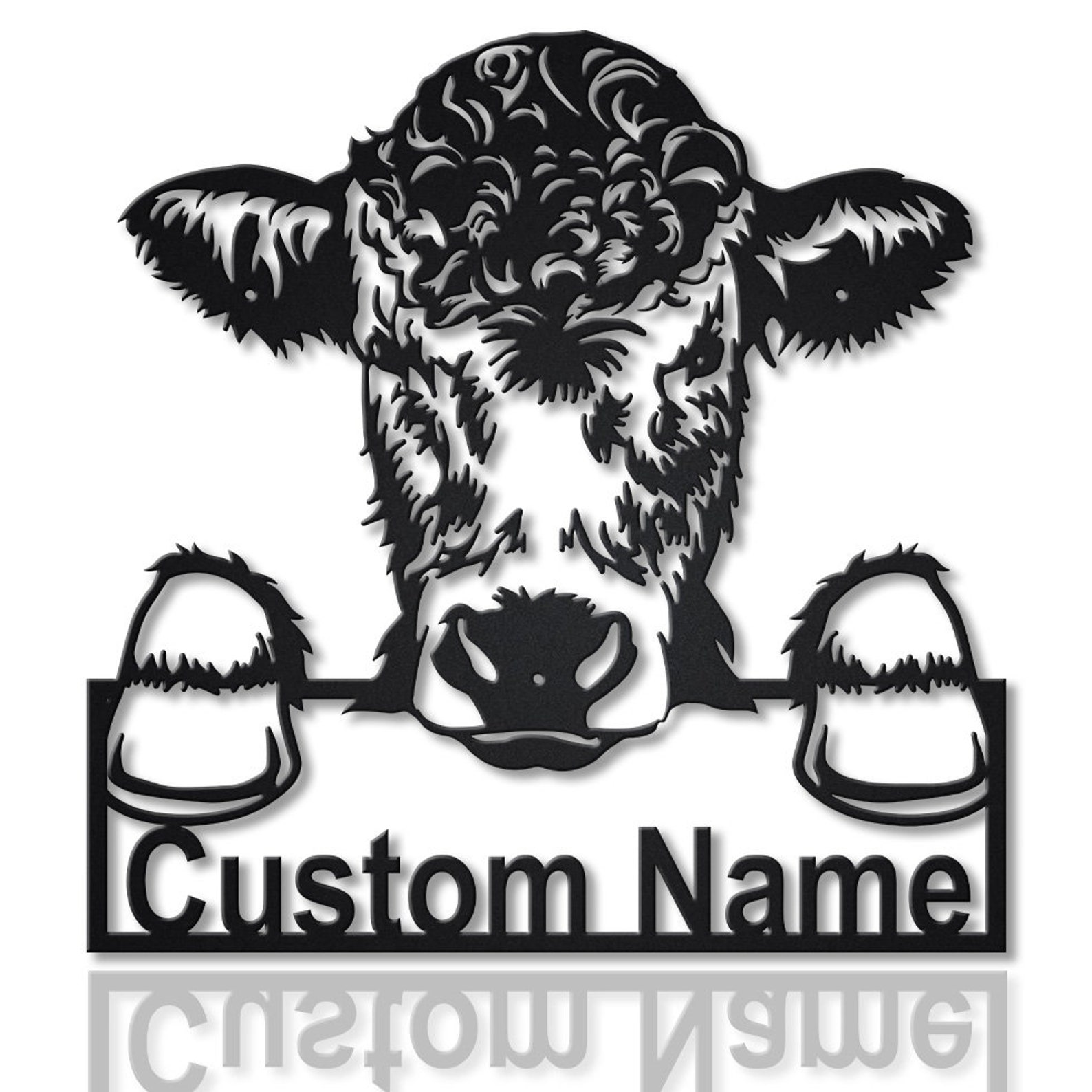 Custom Cow Metal Sign Art, Personalized Cow Farm Metal Signs, Farm Name ...