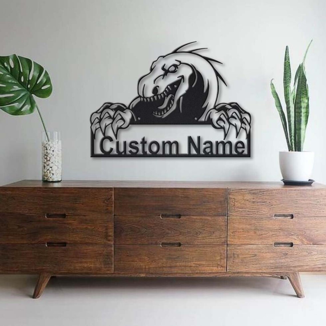 Personalized Velociraptor Dinosaur Metal Sign Art | Custom Velociraptor ...