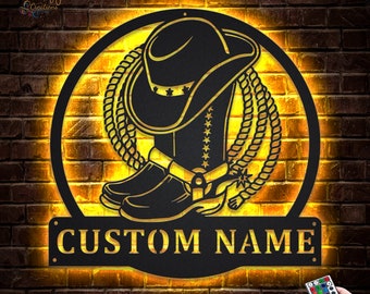 Cowboy Boots Metal Wall Art, Cowboy Boots Metal Sign Decoration for ...