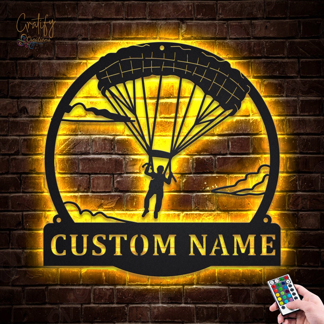 Paratrooper Metal Sign LED Lights V1, Custom Paratrooper Military Metal ...