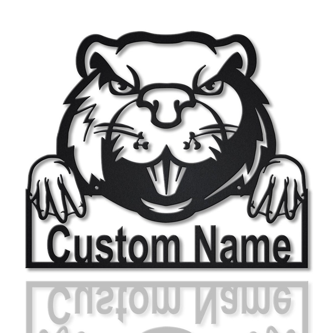 Custom Beaver Metal Sign Art, Personalized Beaver Animal Metal Sign ...