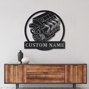 Engine Machine Metal Sign LED Lights V3, Custom Engine Machine Metal ...