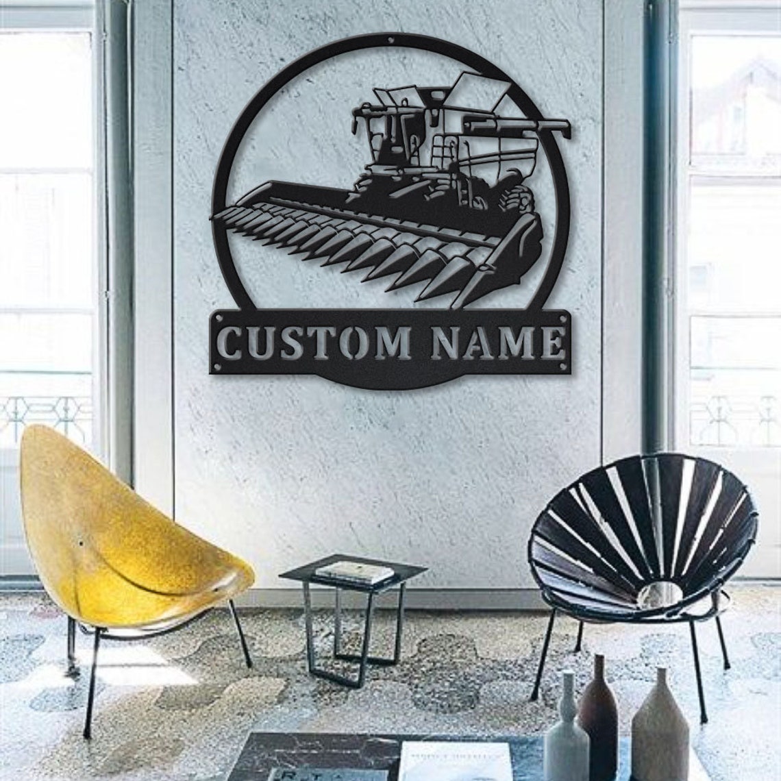 Harvester Farm Tractor Metal Sign Art, Custom Harvester Farm Tractor ...
