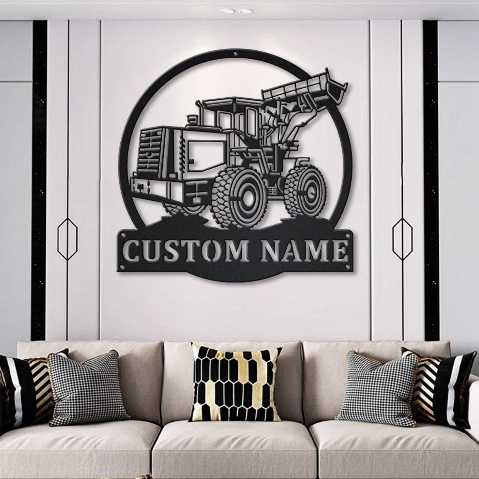 Personalized Loader Bulldozer Monogram Metal Sign Art, Custom Bulldozer ...