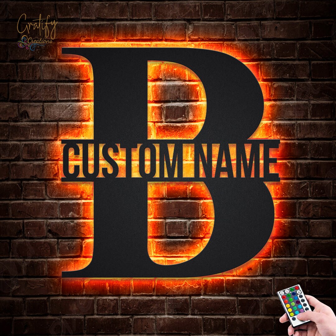 Alphabet B Metal Sign LED Lights, Custom Alphabet Metal Sign, Alphabet ...