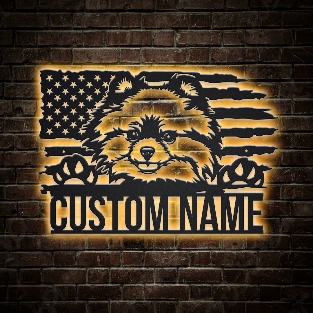 Personalized US Pomeranian Dog Metal Sign With LED Lights, Custom ...