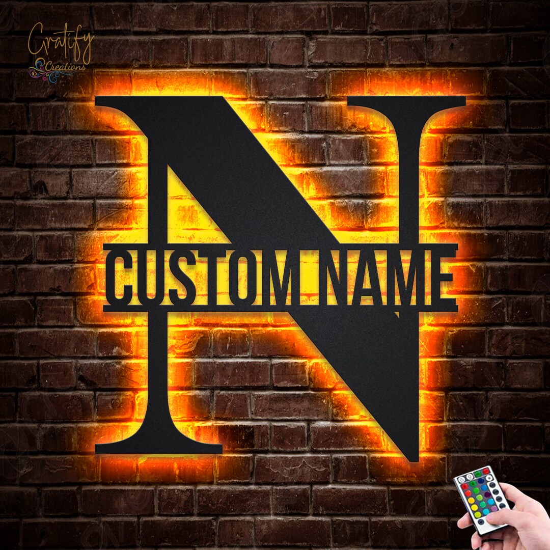 Alphabet N Metal Sign LED Lights, Custom Alphabet Metal Sign, Alphabet ...