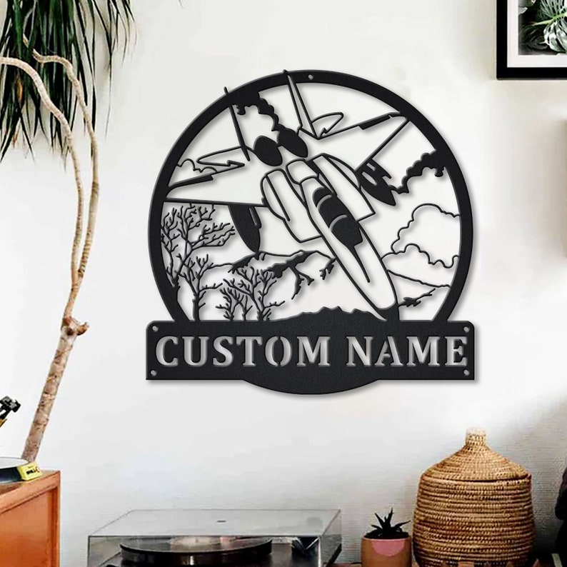 Jet Fighter Metal Sign LED Lights V1, Custom Jet Fighter Metal Sign ...