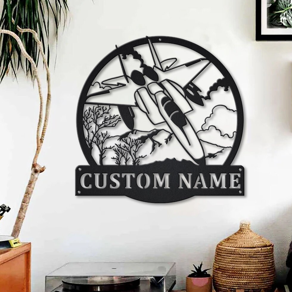 Jet Fighter Metal Sign LED Lights V1, Custom Jet Fighter Metal Sign ...
