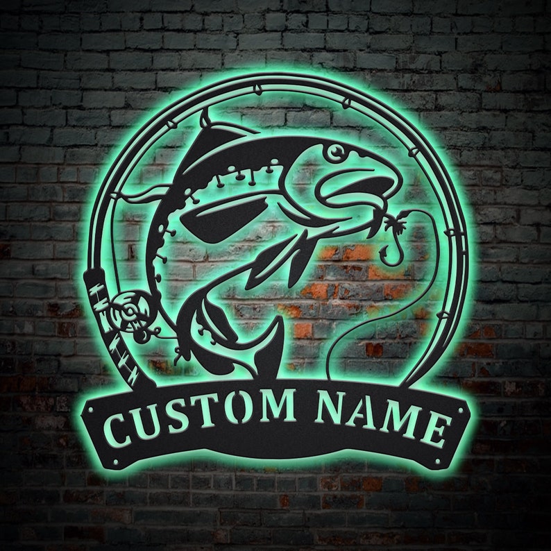 Personalized Atlantic Cod Fishing Fish Pole Monogram Metal - Etsy