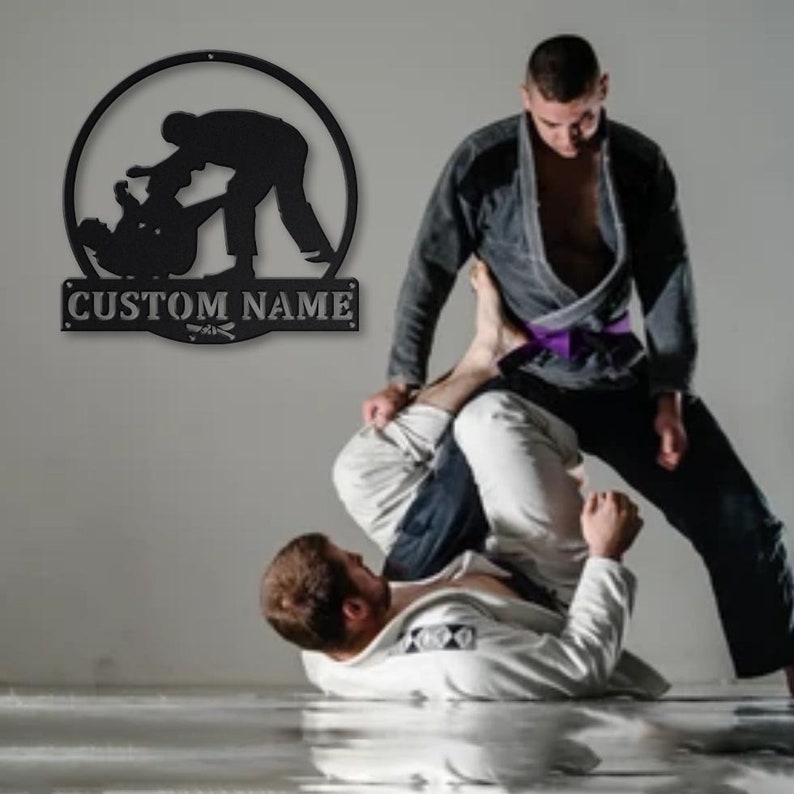 Custom Brazilian Jiu Jitsu Metal Wall Art With LED Lights, Personalized ...