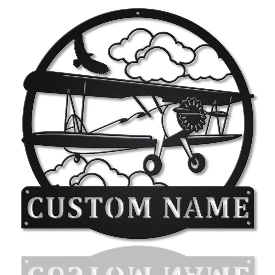 Propeller Airplane Monogram Metal Sign Art , Custom Airplane Metal Sign ...