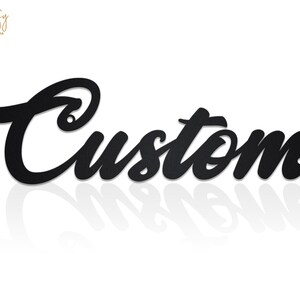 LED Custom Text Words Metal Wall Art - Personalized Family Name Sign ...