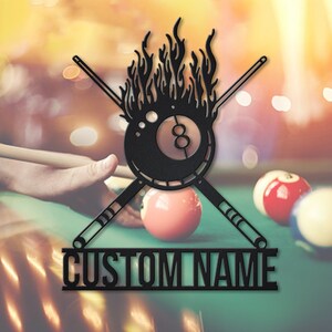 Custom Billiards Metal Sign LED Lights , Billiards Metal Sign,billiards ...