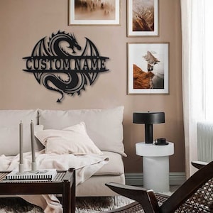 Custom Dragon Metal Sign Art, Personalized Dragon Metal Sign, Metal ...