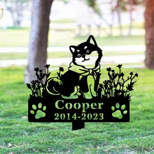 Shiba Inu Dog Sign Custom Shiba Inu Dog Memorial Stake, Metal Stake ...