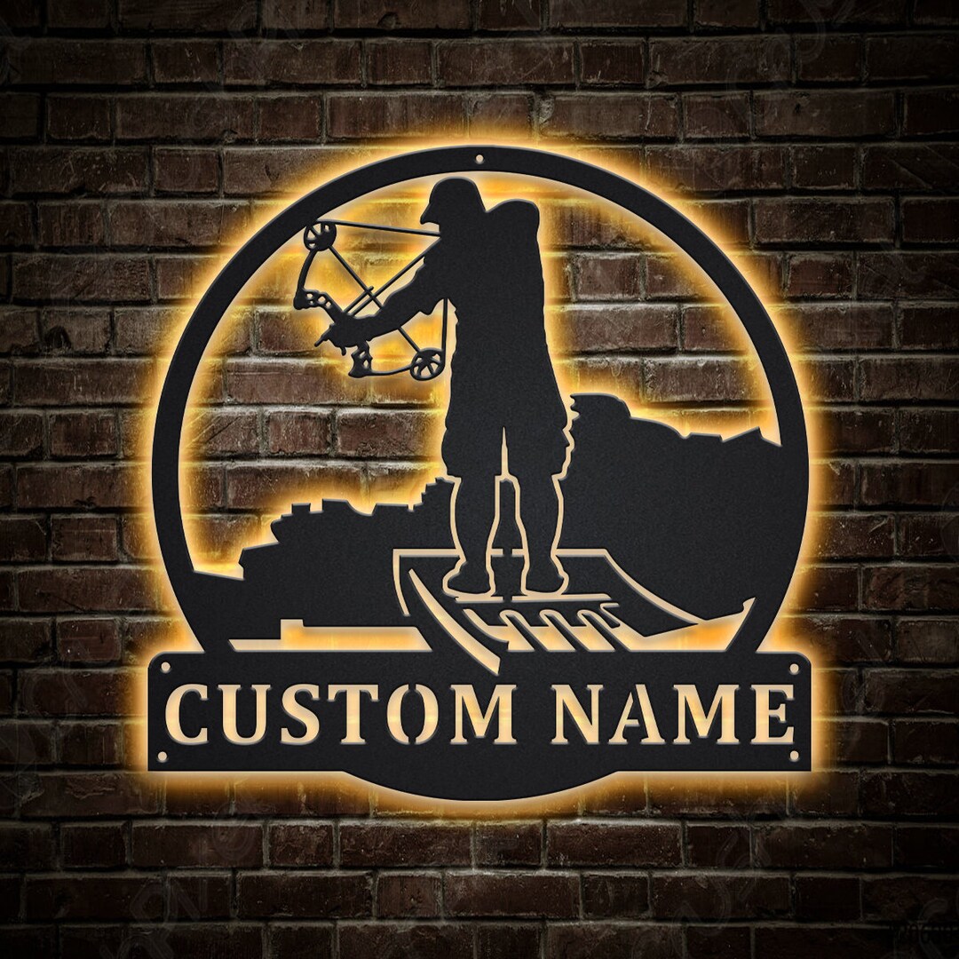 Custom Bowfishing Metal Sign With LED Lights Personalized - Etsy
