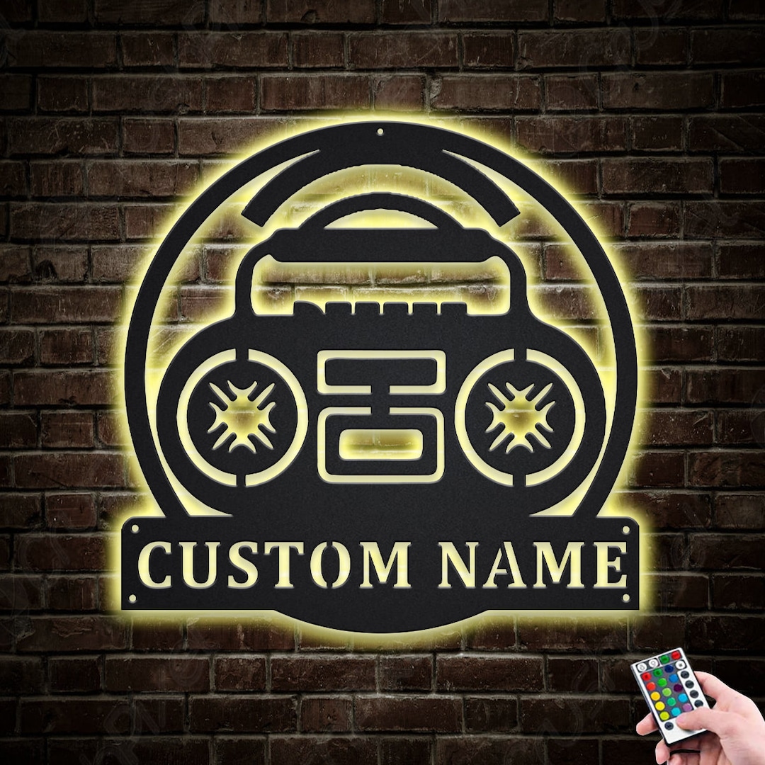 Radio Metal Sign LED Lights V5, Custom Radio Vintage Sign, Radio Neon ...