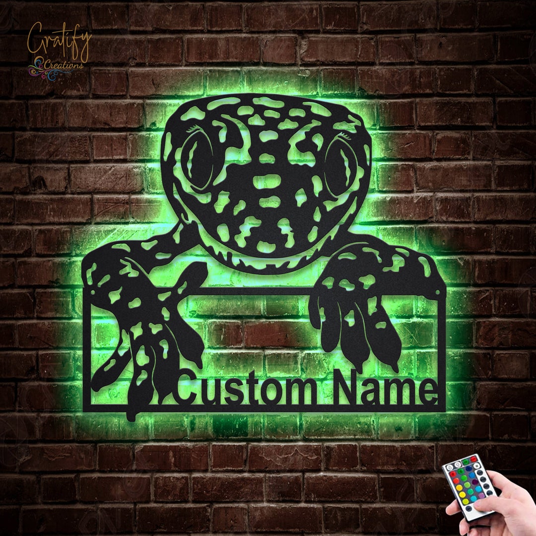 Lizard Animal Metal Sign LED Lights, Custom Lizard Animal Metal Sign ...