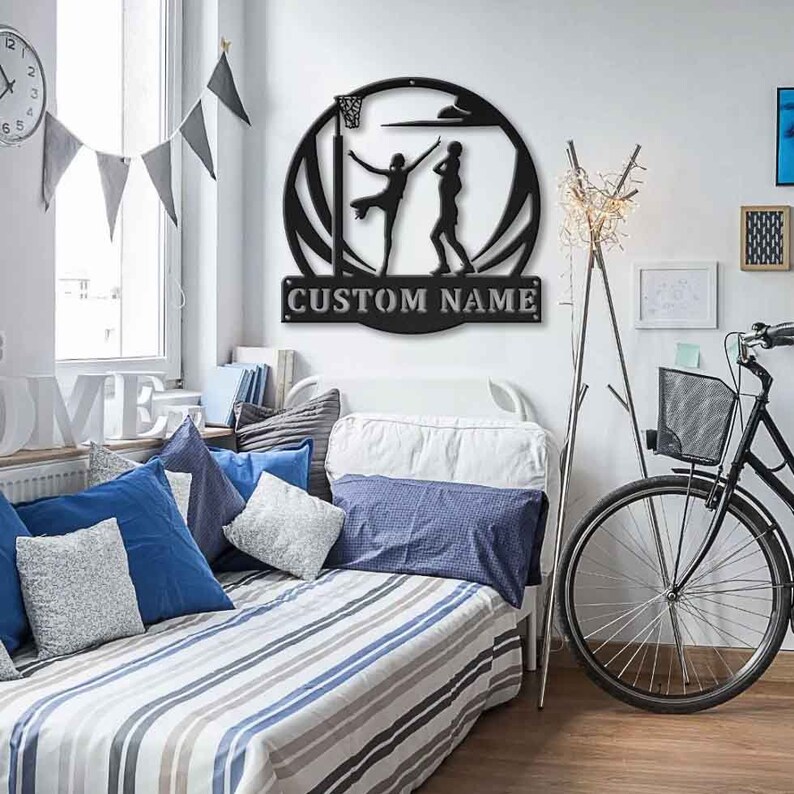 Netball Custom Metal Wall With LED Lights Personalized - Etsy