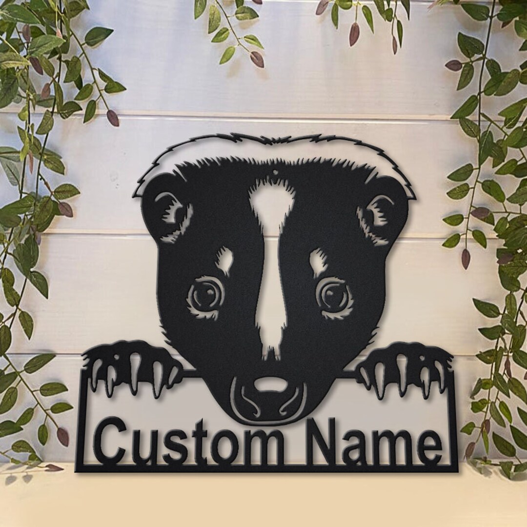 Skunk Animal Metal Sign Art, Custom Skunk Metal Sign, Skunk Animal ...