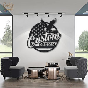 Custom Logo Design Metal Wall Art LED Light RGB Business Logo Name Sign ...