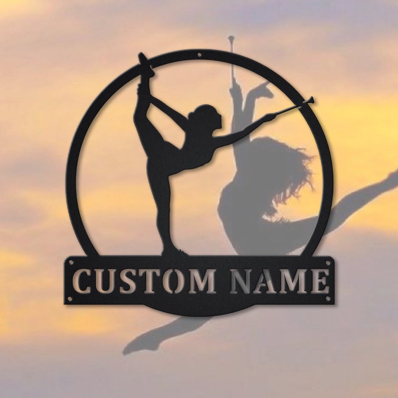 Baton Twirling Metal Wall Art LED Light V1, Custom Baton Twirling Metal ...
