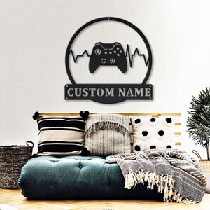 Game Controller Metal Sign LED Lights V1, Custom Gamer Metal Sign, Game ...