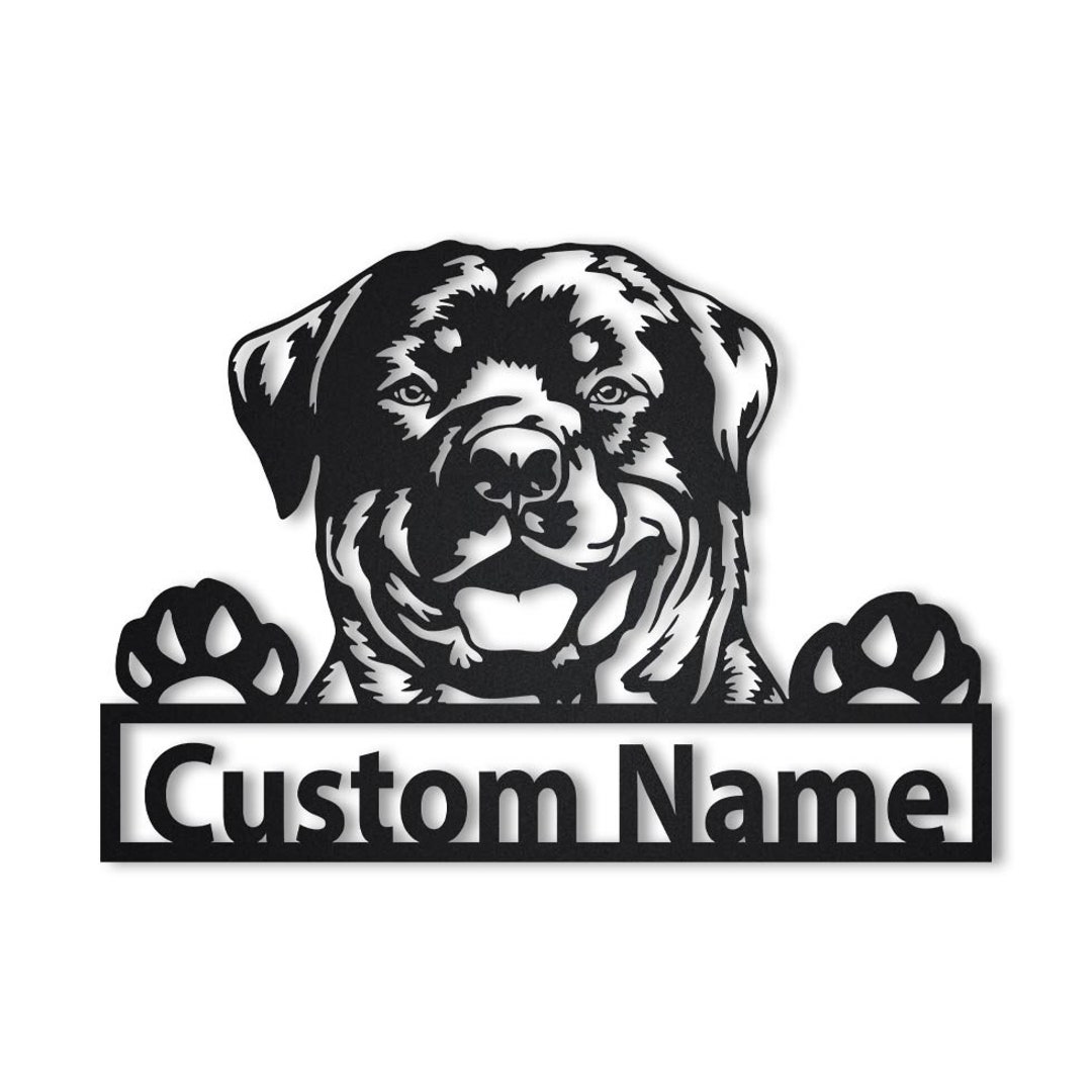 Rottweiler Dog Metal Sign Art, Custom Rottweiler Dog Metal Wall Art ...