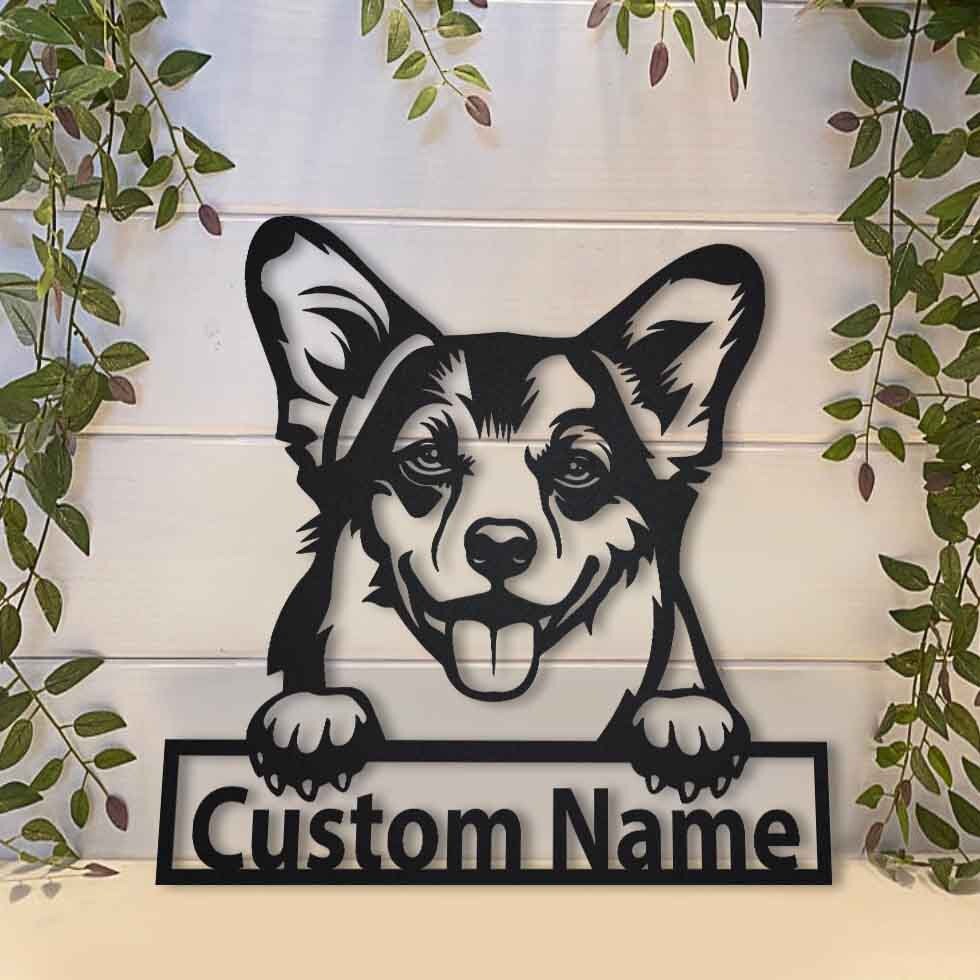 Custom Welsh Corgi Dog Metal Sign Art V2, Personalized Welsh Corgi Dog ...