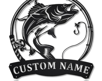 Personalized Walleye Fishing Sign Custom Fishing Sign - Etsy