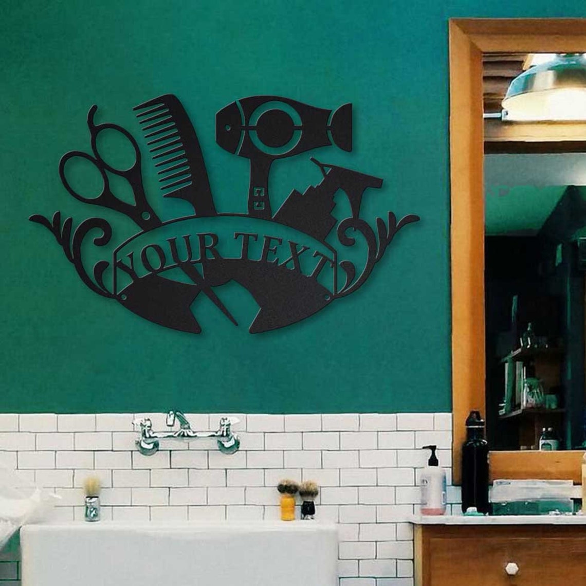 Custom Beauty Salon Metal Sign Art, Personalized Hair Stylist Salon ...