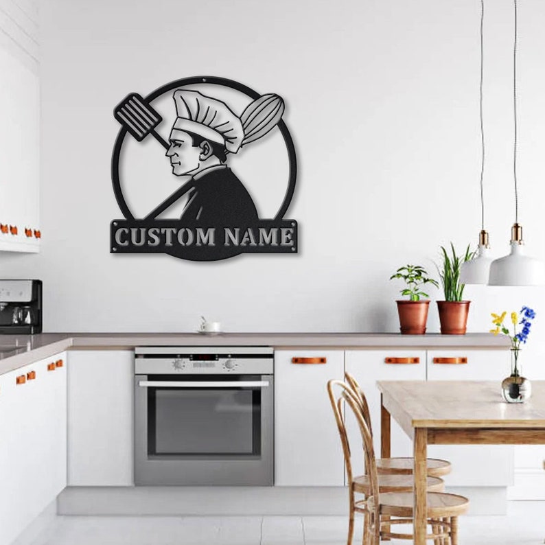 Chef Kitchen Metal Sign LED Lights V3, Custom Chef Kitchen Metal Signs ...