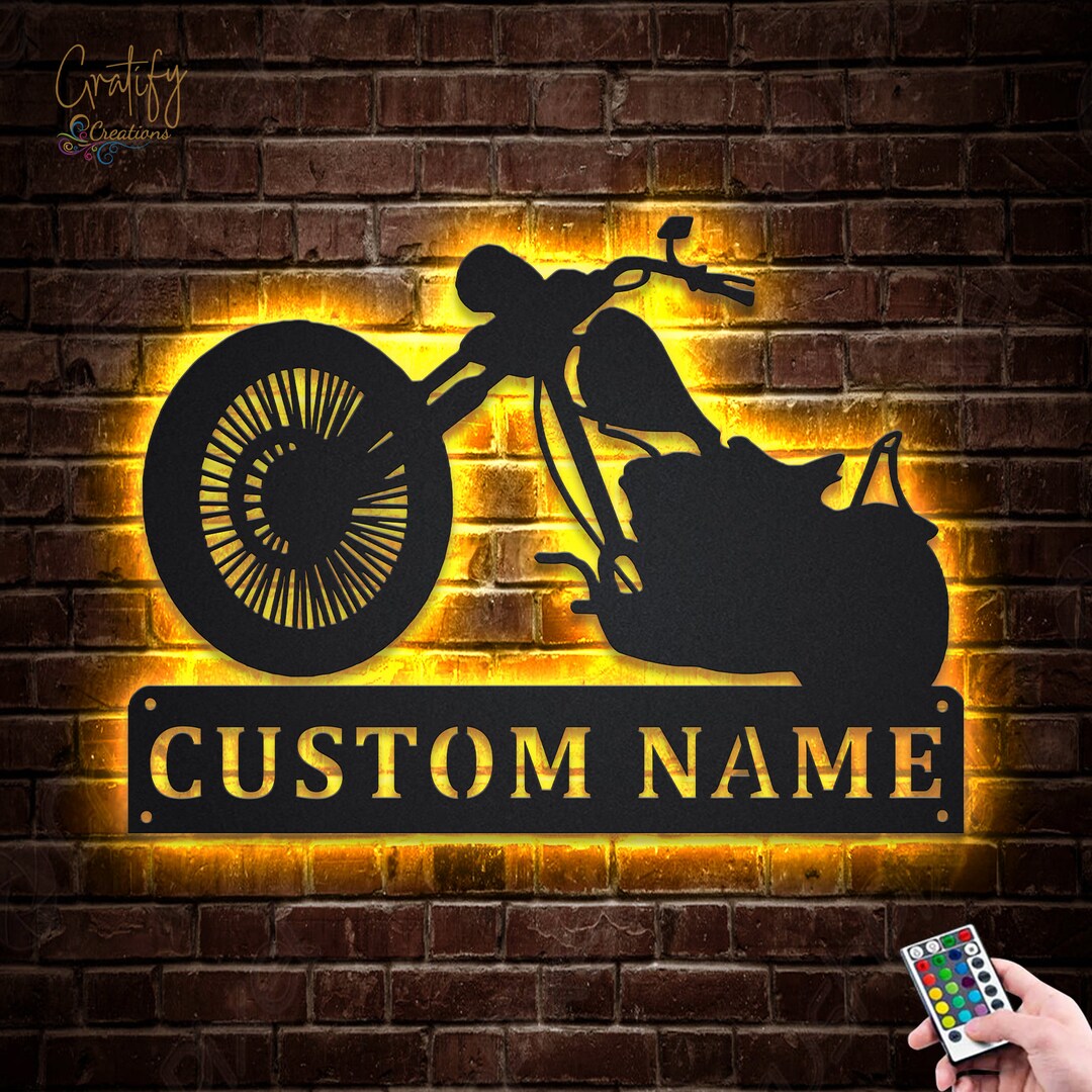 Custom Motorcycle Metal Wall Art, Personalized Sign, Motorcycle Art ...