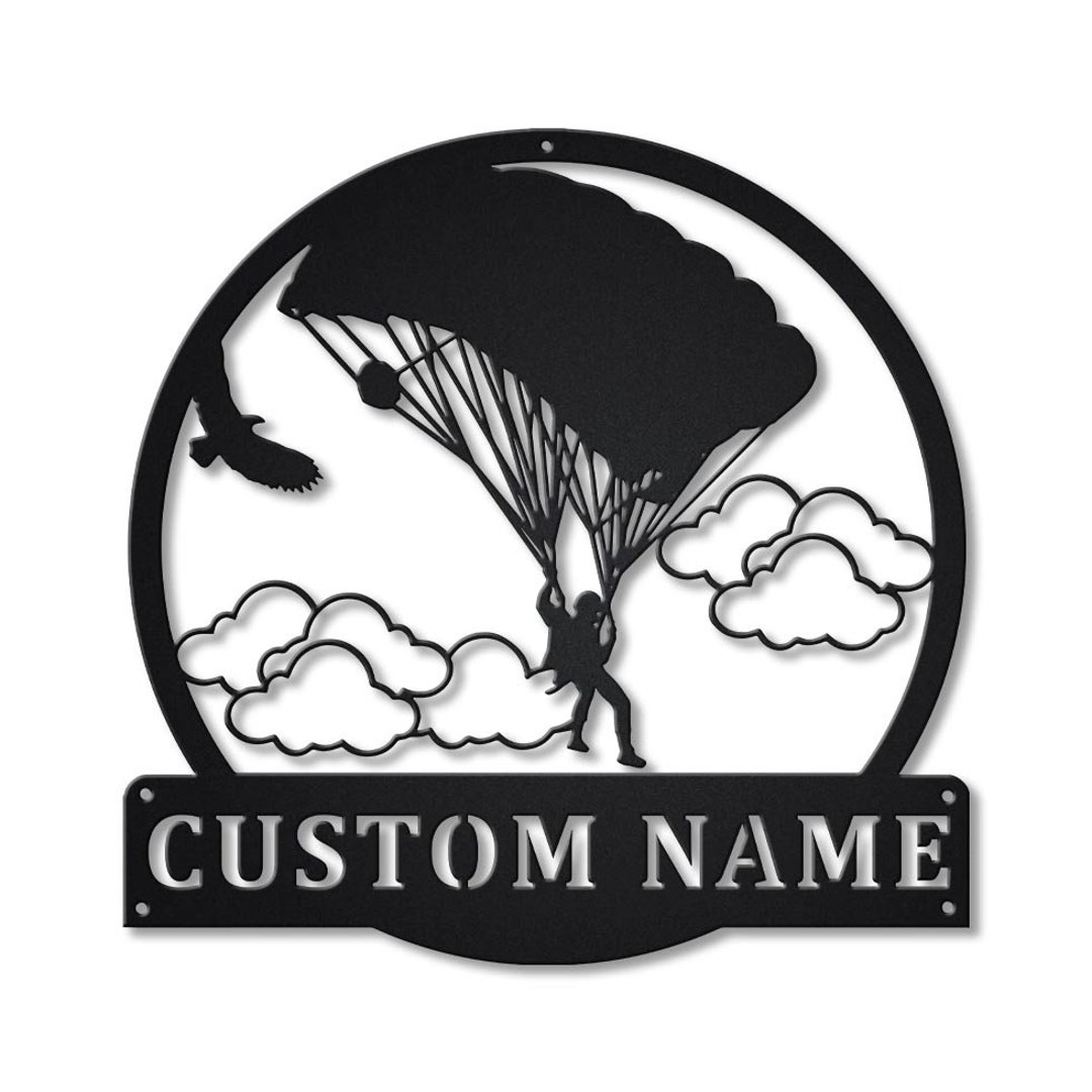 Parachuting Skydiving Monogram Metal Sign Art V2, Custom Parachuting ...