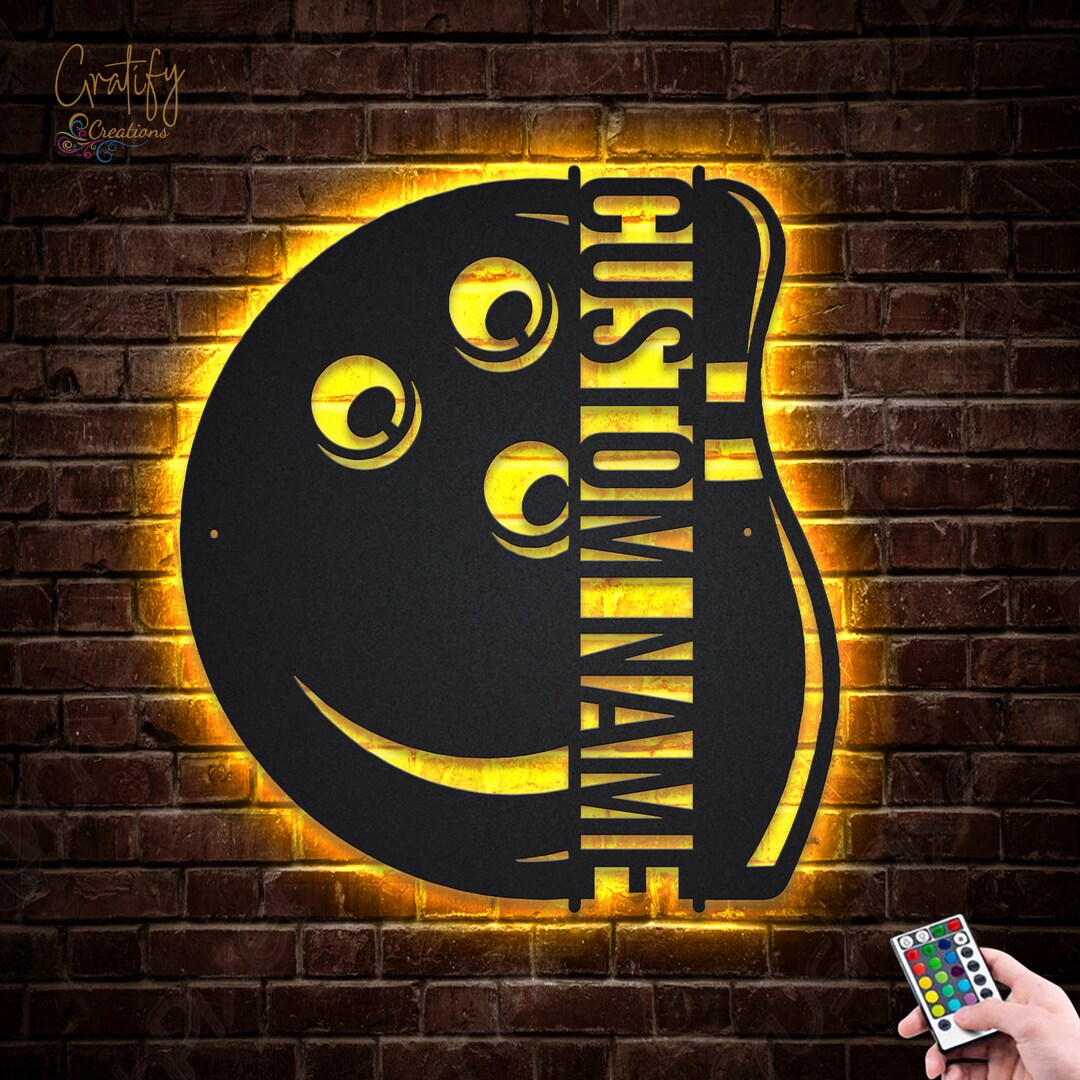 Bowling Metal Sign LED Lights V6, Custom Bowling Metal Wall Art ...